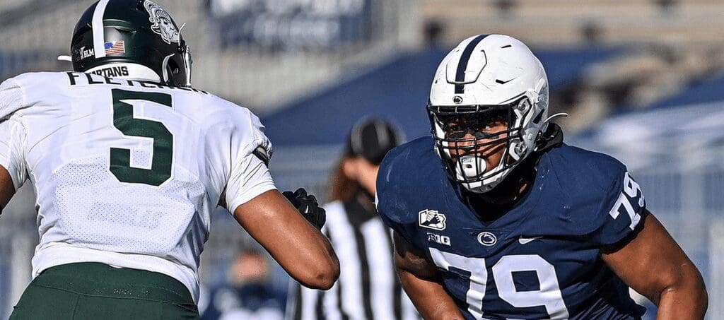 Watch: PSU OL Caeden Wallace on Young Players, What He's Improved On, More