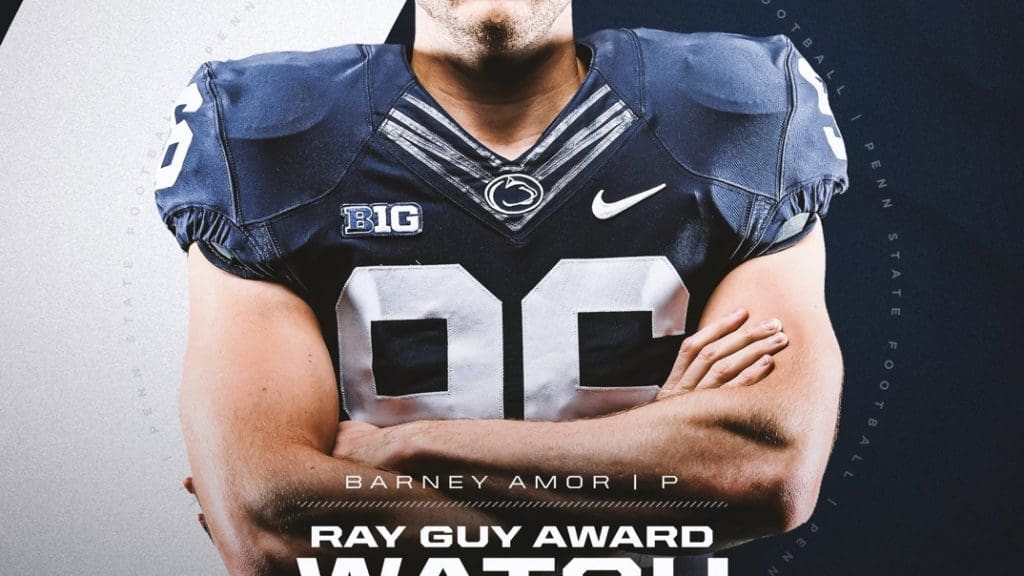 PSU Punter Barney Amor Named to Ray’s 8 for Week 1